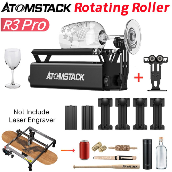 ATOMSTACK R3 Pro Laser Rotary Roller, Laser Engraver Engraving Module ...