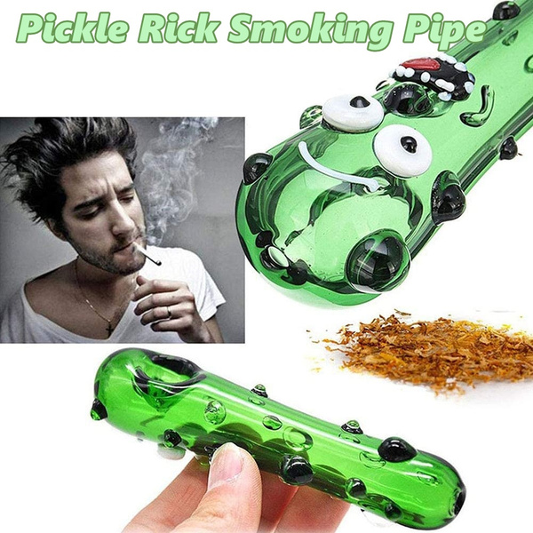 Handmade Pickle Rick Glass Pipe Tobacco Smoking Pipe Cucumber Design Pickle Rick Glass Pipe ...