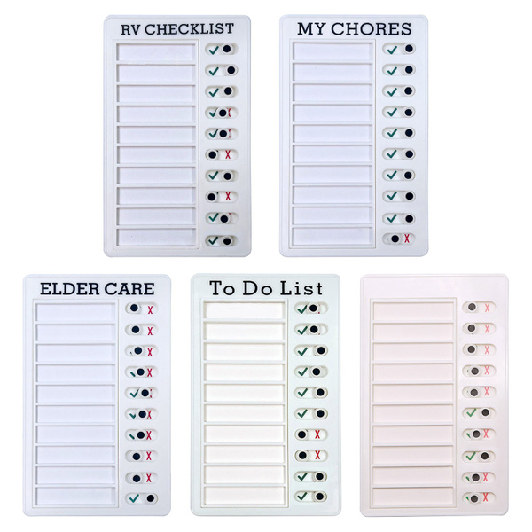 Checklist Memo Board Portable Daily Affairs Checklist Plastic w/ Slider Chores RV To Do List ...