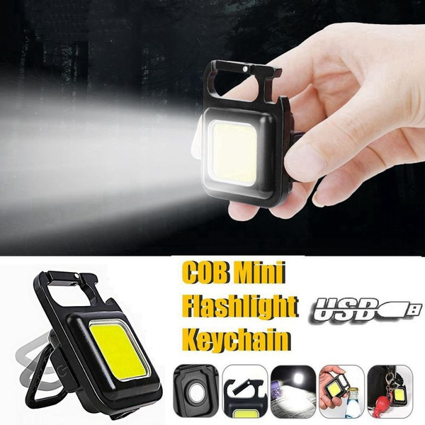 Mini COB Keychain LED Light Outdoor Portable Rechargeable Flashlight ...