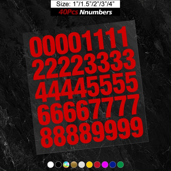 1PC Size 1", 1.5",2“, 3", 4" DIY Self Adhesive Vinyl Decal Numbers ...