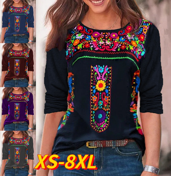 XS-8XL New Arrival Women's Fashion Autumn Clothes O-neck Long Sleeve ...