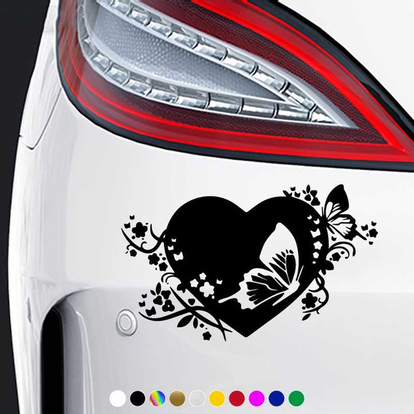 1PC Reflective Car Stickers Hearts and Butterflies Car Styling Window ...