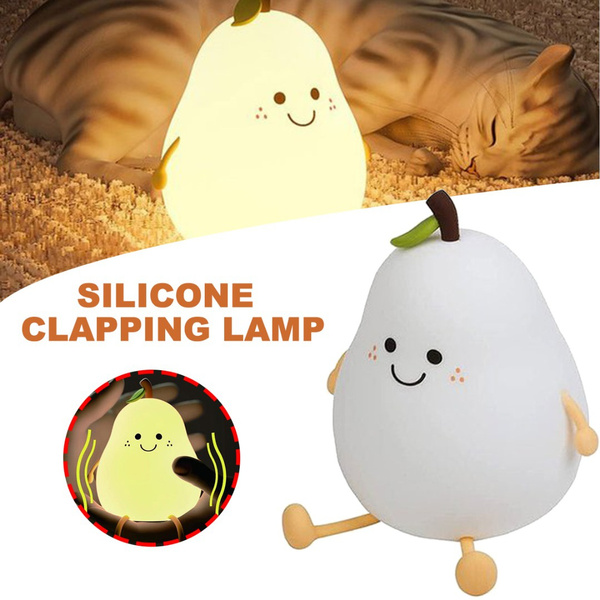 New Pear-Shaped Silicone Night Lamp with 7 Color Changing Warm Light ...