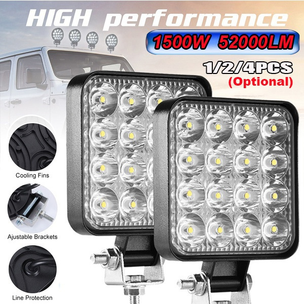 (1/2/4PCS)1500W LED Work Light 6500K High Power Spotlight 4x4 Offroad ...
