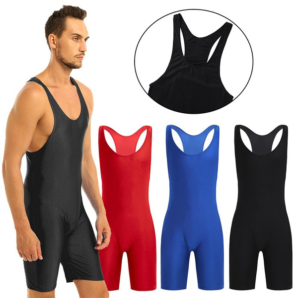 Men's Bodysuit Wrestling Jumpsuit Boxer Briefs Underwear Leotard ...