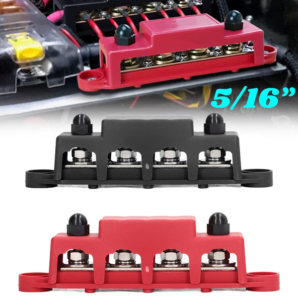 4 Post Power Distribution Block Bus Bar Pair With Cover 250 Amp Rating – Marine Bus Bar ...