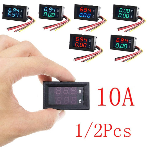 1/2Pcs 0.28" LED Voltmeter Ammeter, Red and Blue Digital Multimeter ...