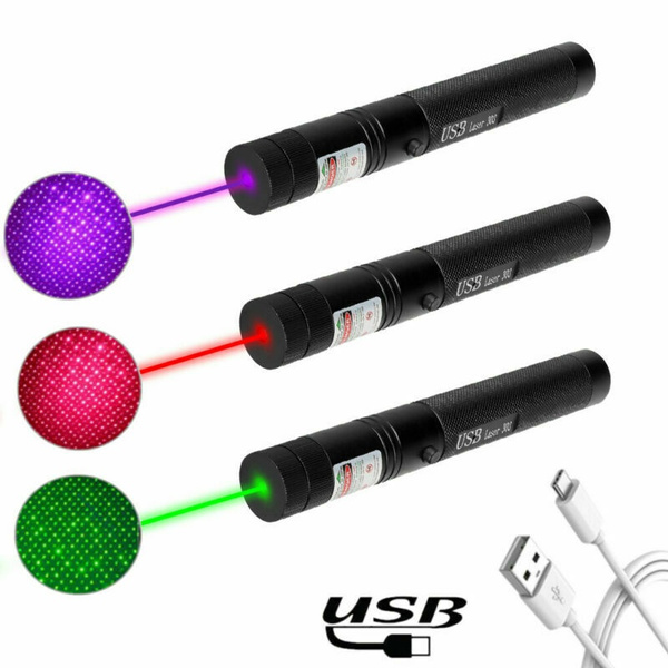 USB Rechargeable Red/Green/Purple Laser Pointer Pen Light | Wish