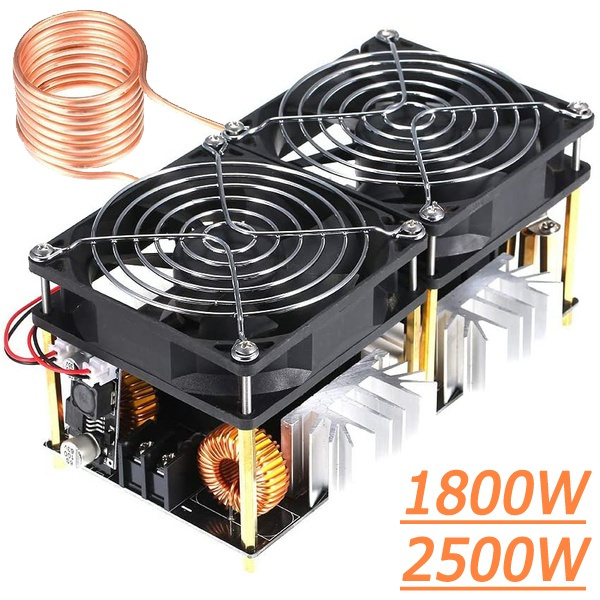 2500W/1800W ZVS Induction Heater Heating PCB Board Module, 12V-48V DIY High Frequency Induction ...