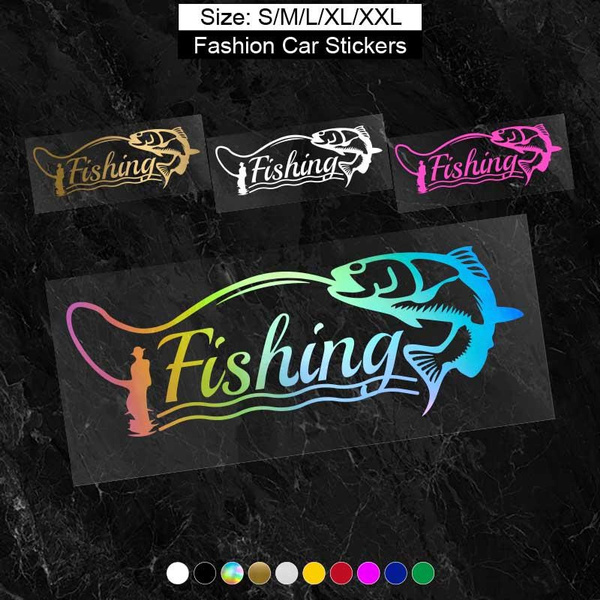 1PC Funny Car Stickers Fishing Hunter Car Doors and Windows Car ...
