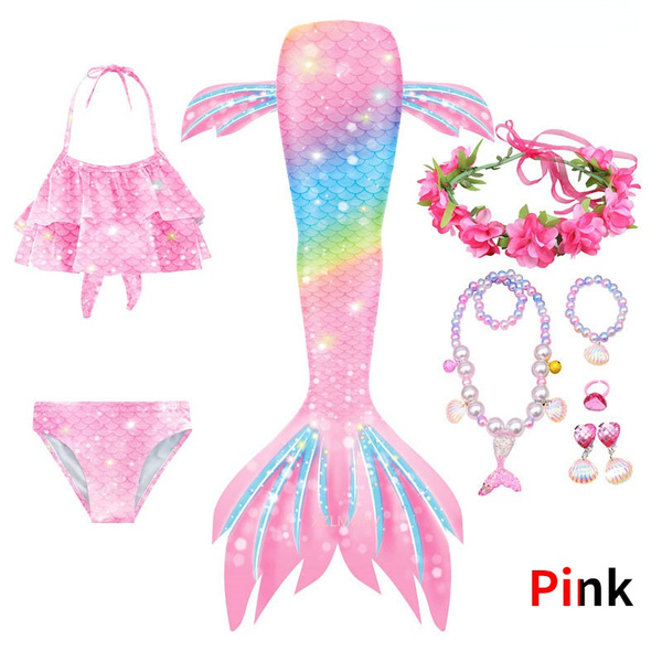 Girls Mermaid Tails Swimming Party Costume Children Mermaid Swimsuit ...