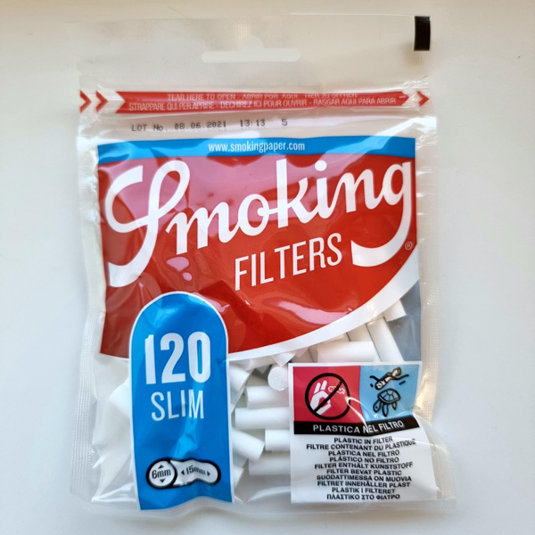 Smoking Classic Slim Filter (15mm Filter Length) 1200 Filters (10 Packs ...