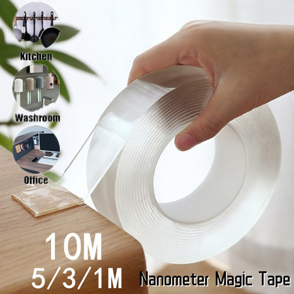 1/3/5/10M Transparent Nano-tape Washable Reusable Double-Sided Tape ...