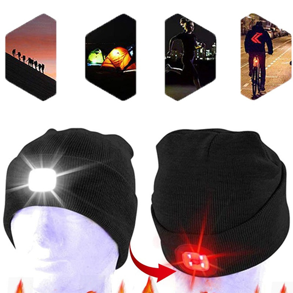 Unisex Double Light Beanie Hat with Light,Gifts for Dad Women Men USB ...