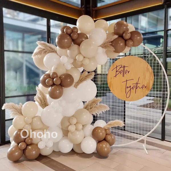 Brown Beige Balloon Garland Arch Kit Anniversary Wedding Birthday Party ...