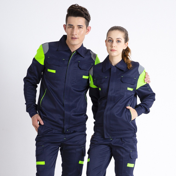 Long Sleeve Work Uniform Set for Men Women Mechanic Construction ...