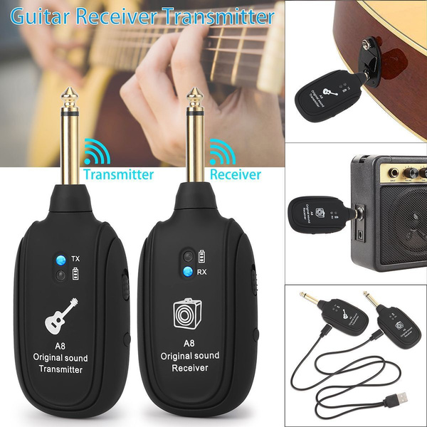 2Pcs/Set UHF Guitar Wireless System Transmitter+Receiver Built In ...