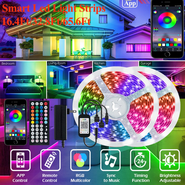 Smart Led Light Strips Music Sync 2835/5050 RGB Color Changing Rope ...