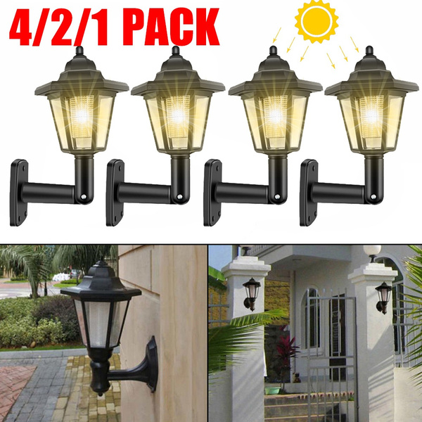 Hexagonal Solar Light Outdoor LED Solar Sconce Retro Led Wall Lamp ...