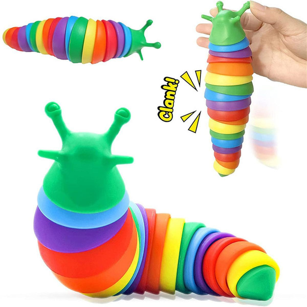 Multicolor Articulated Stretch Slug Fidget Toys,Sensory Fidget Toys ...