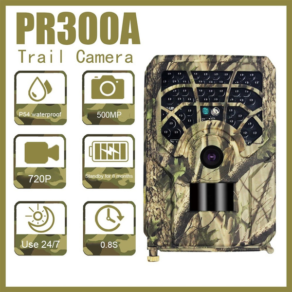 PR300A Hunting Trail Camera 0.8s Trigger Time 120 Degrees Photo Traps ...