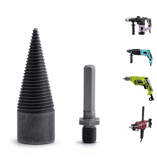 Home Wood Splitter Screw Cone 32/42 mm Heavy Duty Steel Log Splitting ...