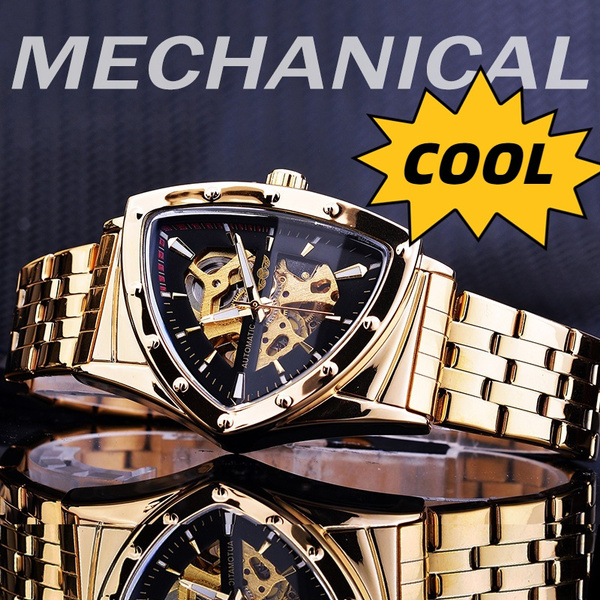 WINNER Triangle Skeleton Mechanical Watch Steampunk Swiss Design ...
