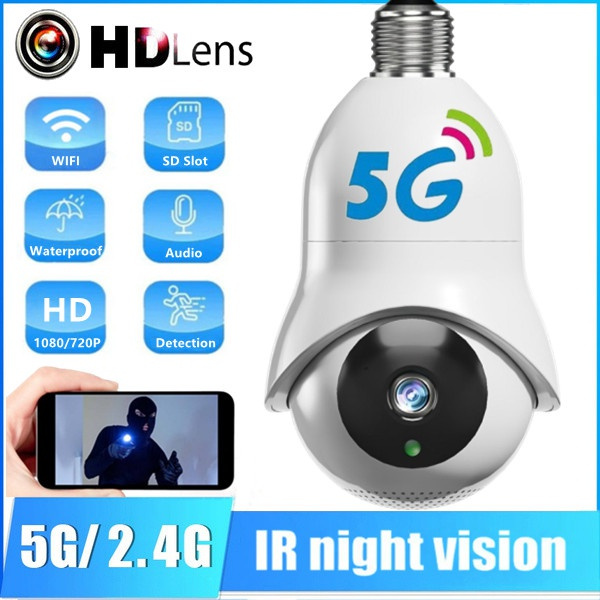 HD 1080P/720P E27 Bulb Panoramic Camera Wireless IP Security ...