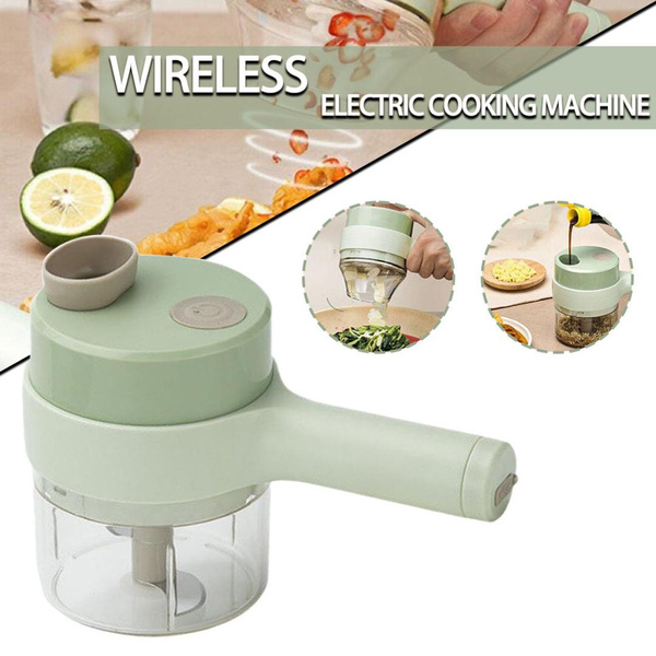 New 4 in 1 Handheld Electric Vegetable Cutter Set Wireless Food ...