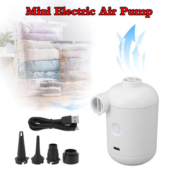 Portable Tiny Pump Mini Electric Pump With 4 Nozzles For Storage Bags ...