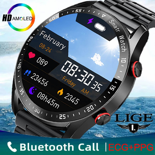 2023 LIGE New ECG+PPG Smart Watch Bluetooth Call Music Player Men Watch Men Full Touch Screen ...
