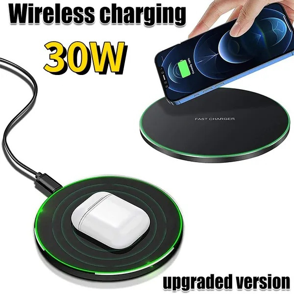 2022 New 30W Fast Qi Wireless Charger Wireless Charging Pad For iPhone ...