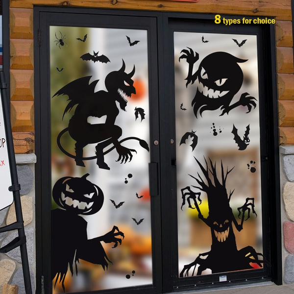 8 Types Halloween Window Stickers Halloween Giant Ghost Monster Ghost ...