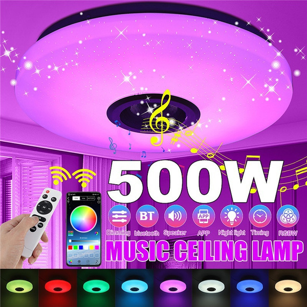 NEW 500W Smart LED Ceiling Light Flush Mount with Bluetooth Speaker ...