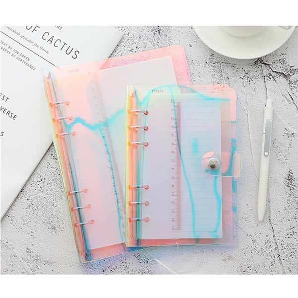 A5/A6 Laser Transparent Loose Leaf Notebook Accessory Sheet Shell ...