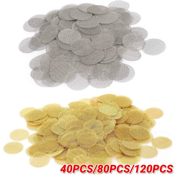 120pcs/80pcs/40pcs Pipe Screen Stainless Steel/Brass Screens Tabacco ...