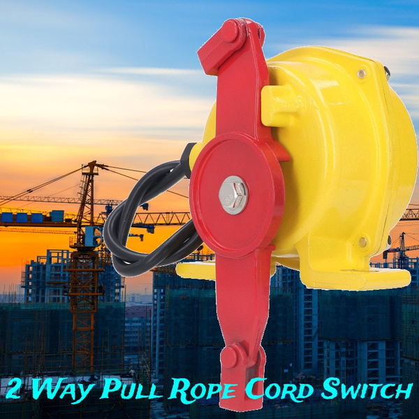 2 Way Pull Rope Cord Switch Waterproof Bidirectional Pull Cord Switch ...