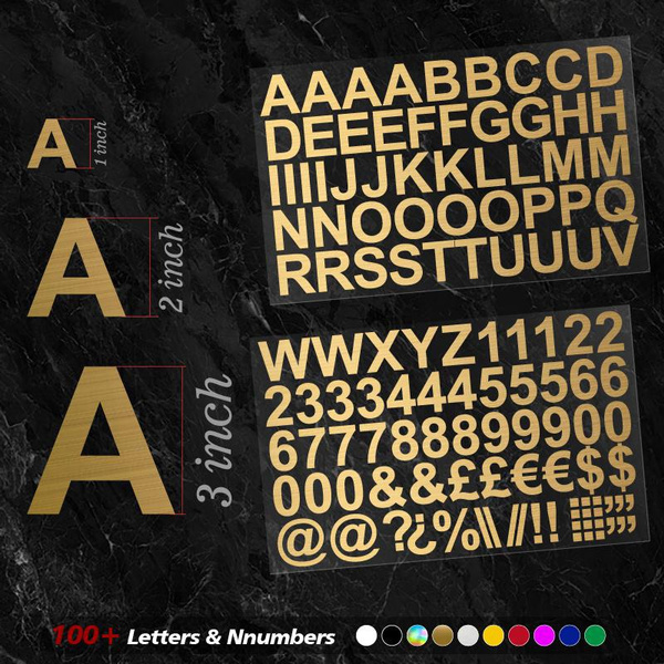 1PC 1", 2", 3" Self Adhesive Vinyl Decal LETTERS & NUMBERS Reflective ...