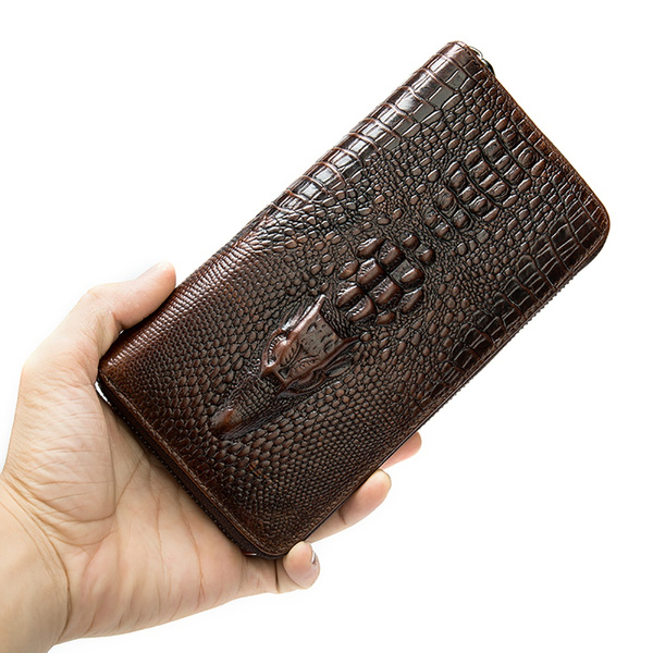 High Quality Genuine Leather Long Wallets for Men Zip Around Wallet ...