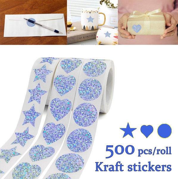 500 Pcs/Roll Rainbow Discoloration 1 inch Cute Stickers For Package ...