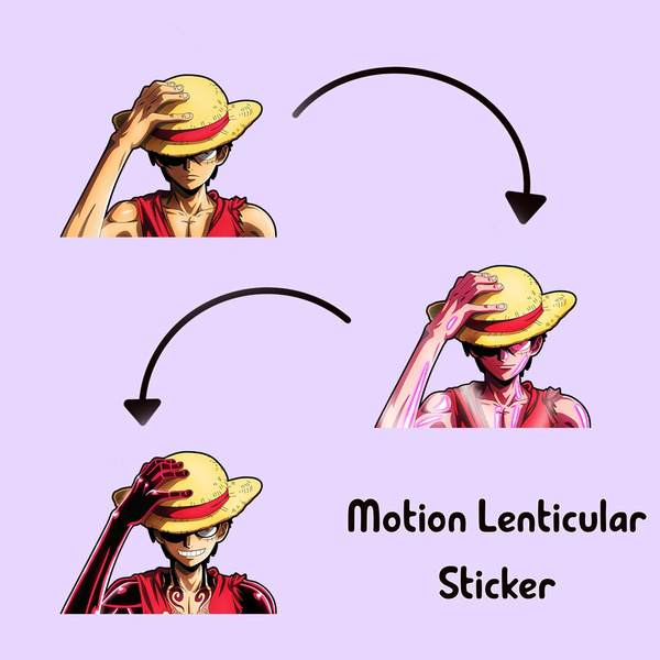 1 Piece Anime Luffy Motion Sticker Luffy ONE PIECE Anime Peeker Sticker ...