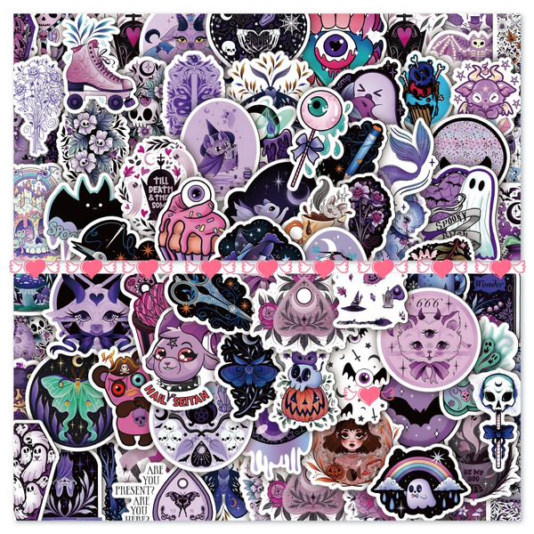 10/25/50/100pcs Creative cute Goth style stickers ghost Goat Satanic ...