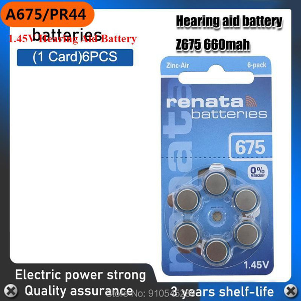 1pack(6PCS) 100% Original RENATA A675 PR44 P675 1.45V Advanced Hearing ...