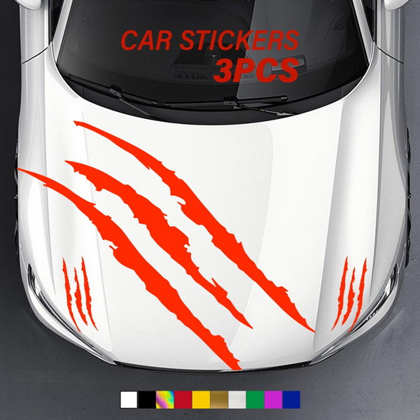 3PCS Personalized Car Styling Claw Marks Scratch Decal Sticker for Car ...