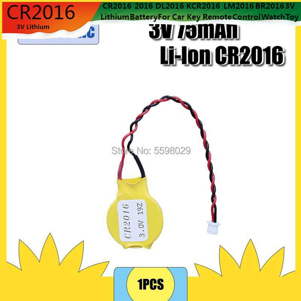 Panasonic Battery CR2016 2016 Button Battery with Wire and Plug CMOS 3V ...