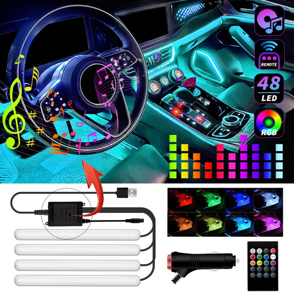 New Under Glow RGB LED Interior Car Lamp Kit Under Dash Foot auto ...