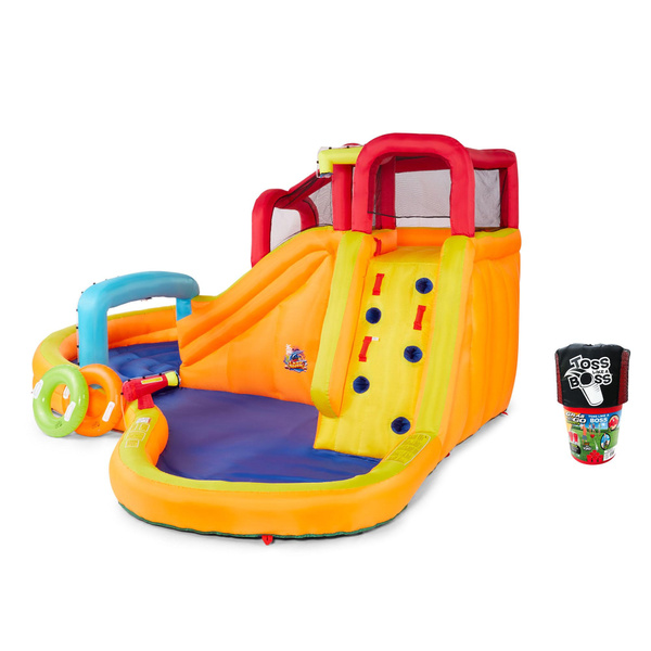Banzai Kids Inflatable Lazy River Water Park and Toss Like A Boss Giant ...