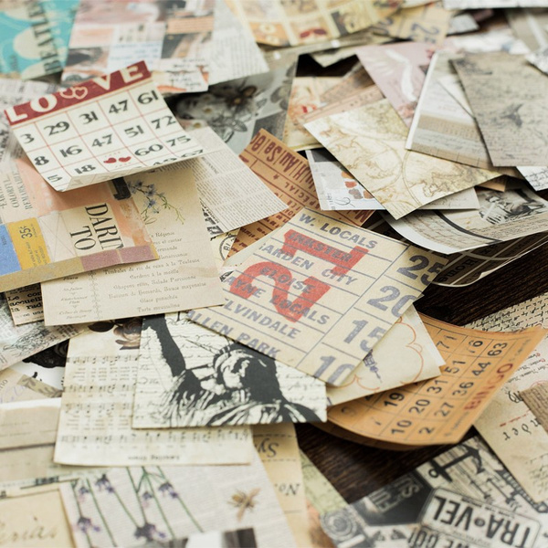 165PCS/set Junk Journal Material Paper Vintage Mini Ledger Collage ...