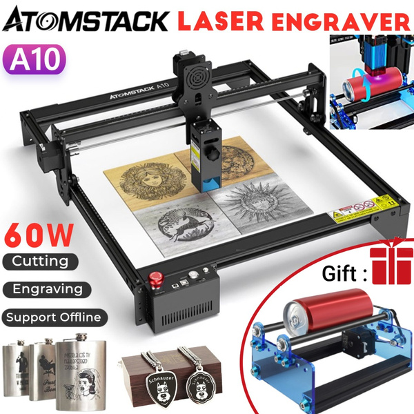 A10-60W Laser Engraving Cutting Machine+Laser Honeycomb Table,32-Bit ...